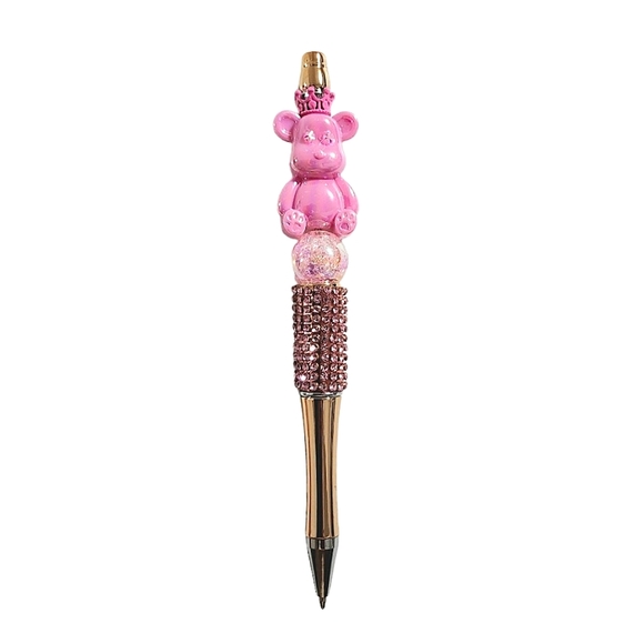 Hand Crafted | Office | Bear Custom Bling Beaded Ballpoint Twist Pen ...